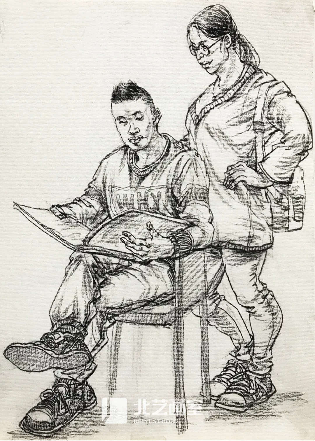 人物速写图片_人物速写超清临摹图 - 武汉北艺画室